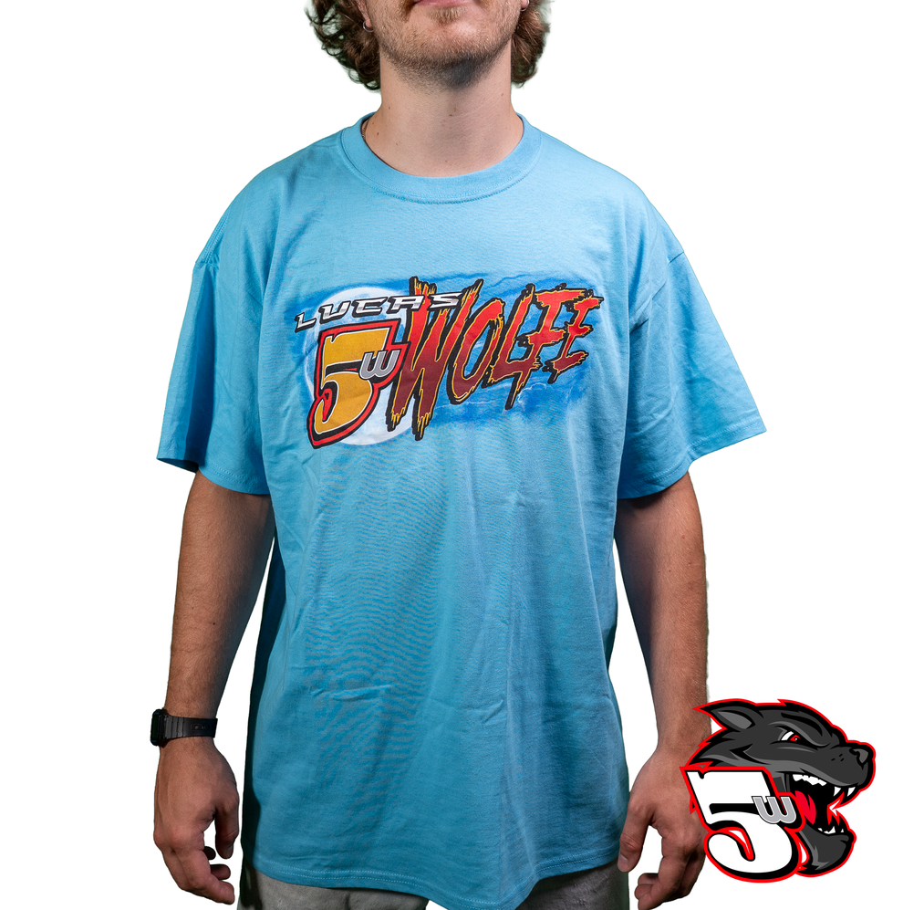 💥 Lucas Wolfe Wolf Ripping Garage Tee Teal – Lucas Wolfe Auto Racing